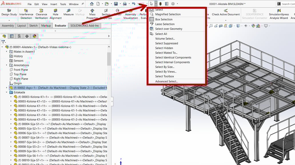 Kaip išsaugoti SOLIDWORKS modelius BIM (*.ifc) ir Revit (*.rfa) formatais