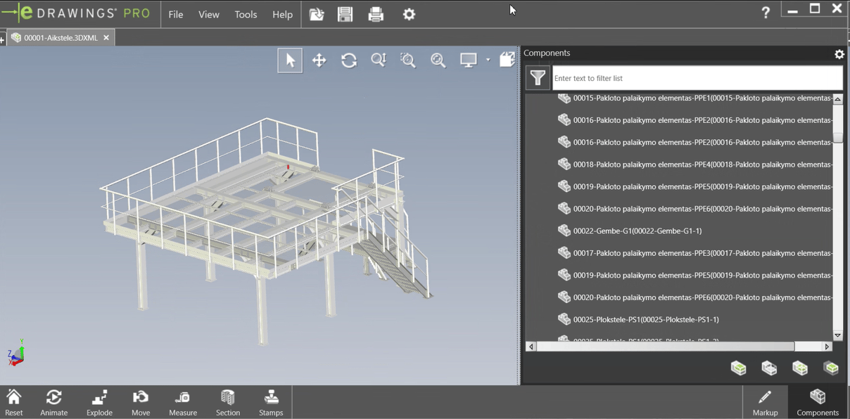 Kaip iš SOLIDWORKS Connected išsaugoti failus eDrawings formatu?