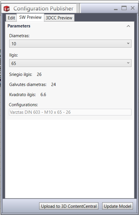 Kaip naudotis SOLIDWORKS Configuration Publisher Kaip naudotis SOLIDWORKS Configuration Publisher
